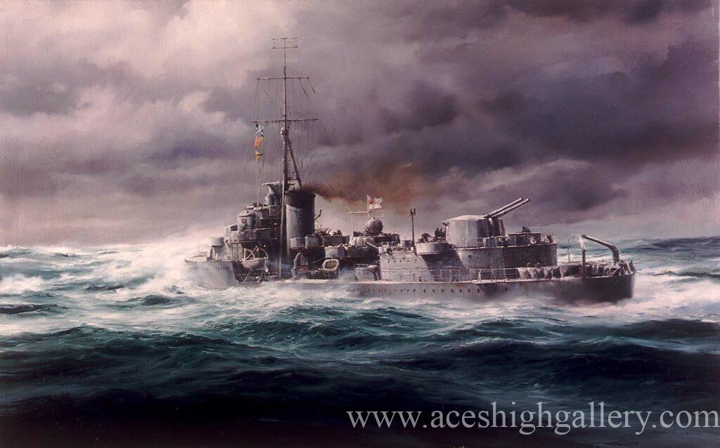 HMS KELLY AT GRAND HARBOR | Aces High Gallery